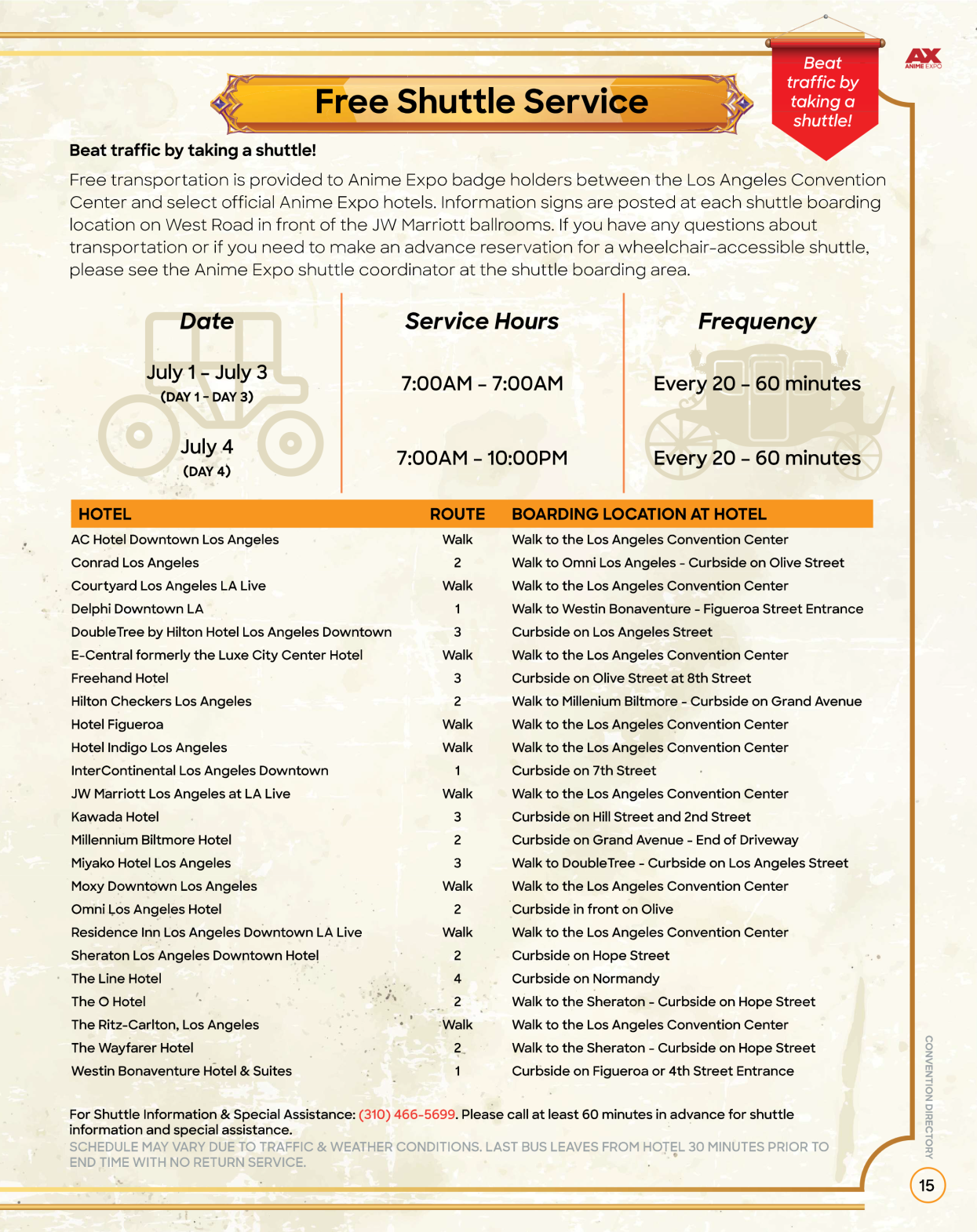 Shuttle Info - Anime Expo