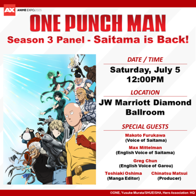 “One-Punch Man” is coming to Anime Expo! Presented by Bandai Namco ...